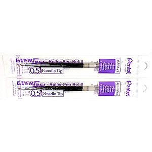 2 Pk Pentel LRN5-V EnerGel Refills, 0.5 mm Fine Needle Tip, Violet