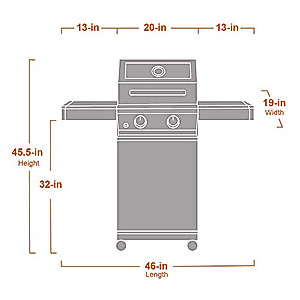 Monument Grills 14633 2-Burner Stainless Steel Liquid Propane Gas Grill with Clear View Lid, LED Controls Mesa 200