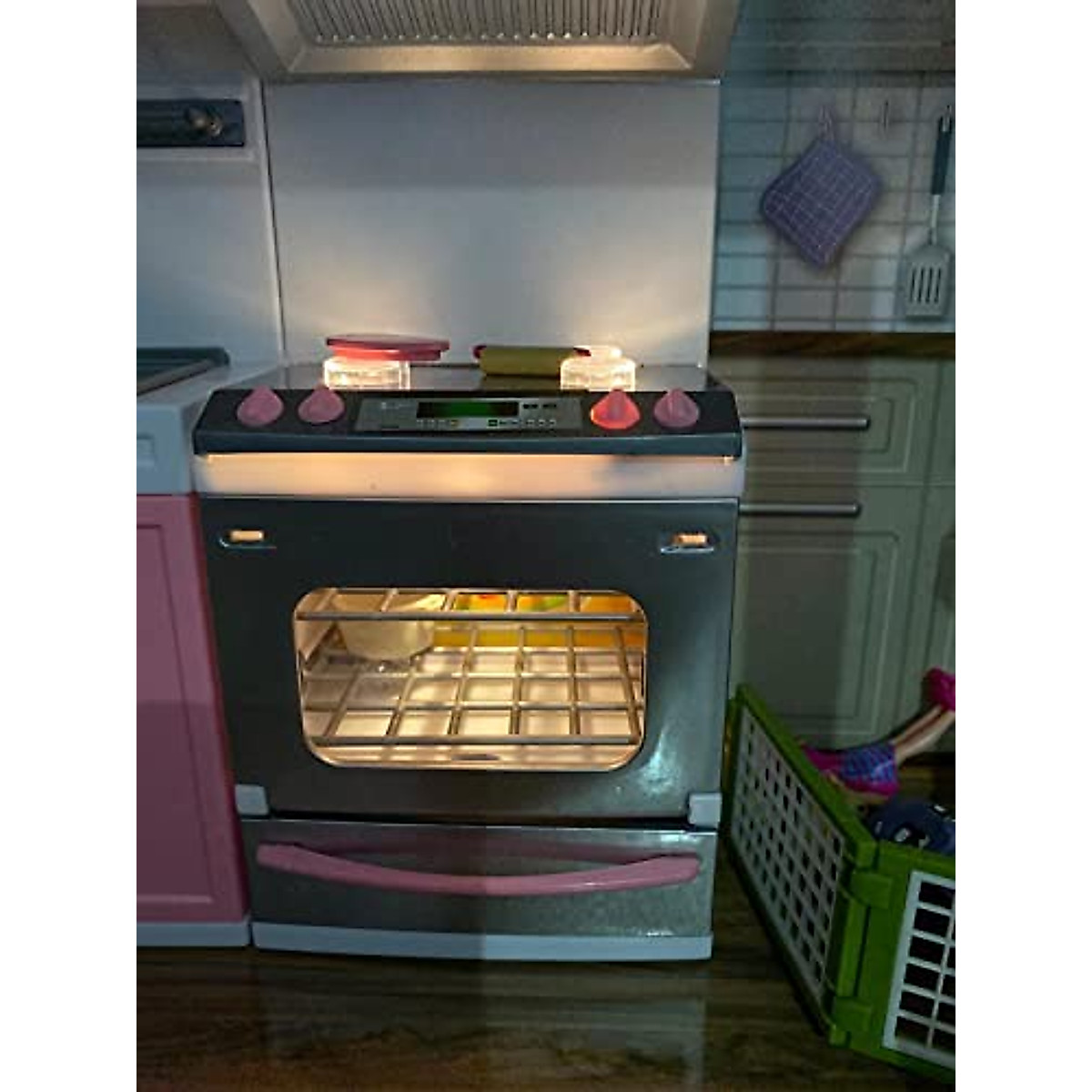 PowerTRC Kids Battery Operated Modern Kitchen Playset Great for Dolls and Toy Figures