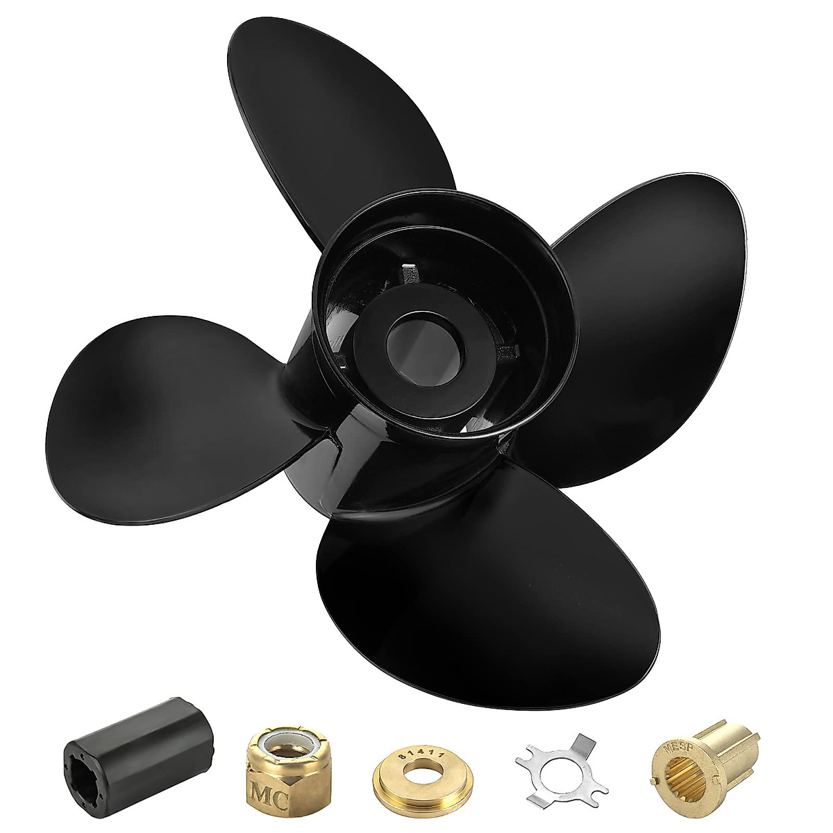 YOUNG PROPS 48-8M0084495 14 x 19 (Hub Kits Included) Upgrade Aluminum Boat Propeller for Mercury Engines 135-300HP 2 & 4-Stroke Outboards, Mercruiser Alpha &Bravo ONE,4 Blades 15Spline Tooth RH
