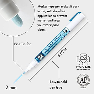 Kuretake Zig 2 Way Glue, 2mm Fine Tip 3 pcs Set, AP-Certified, Adhesive for Kids, Artists, Crafters, Family, Perfect for Scrapbooking, Craft, Card Making, Foil Calligraphy, Made in Japan