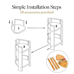GOBAM Bamboo Shower Corner Caddy, Medium - 2 Tier Standing Shower Stand for Shampoo, Conditioner, Lotion, Soap - Caddy Organizer for Kitchen, Bedroom, or Office
