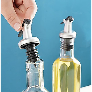HORNO 5 Pack Oil Spouts, Olive Oil Vinegar Bottle Stopper Dispenser, Leakproof Bottle Spouts for Oil, Vinegar, Olive Oil, Salad, Wine, Etc