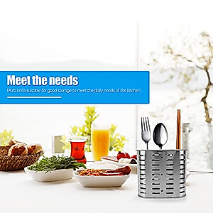 Cabilock Stainless Steel Utensil Holder Stainless Steel Kitchen Utensils Chopsticks Holder Drying Rack Basket Silverware Cutlery Organizer Rack for Countertop Utensil Drying Rack
