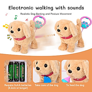 JoyGrow Electronic Plush Toy Talking Golden Retriever Pet for Girls Kids Interactive Toys Repeats What You Say,Singing,Walking,Barking,Shaking Tail,Pretend Doctor Kit