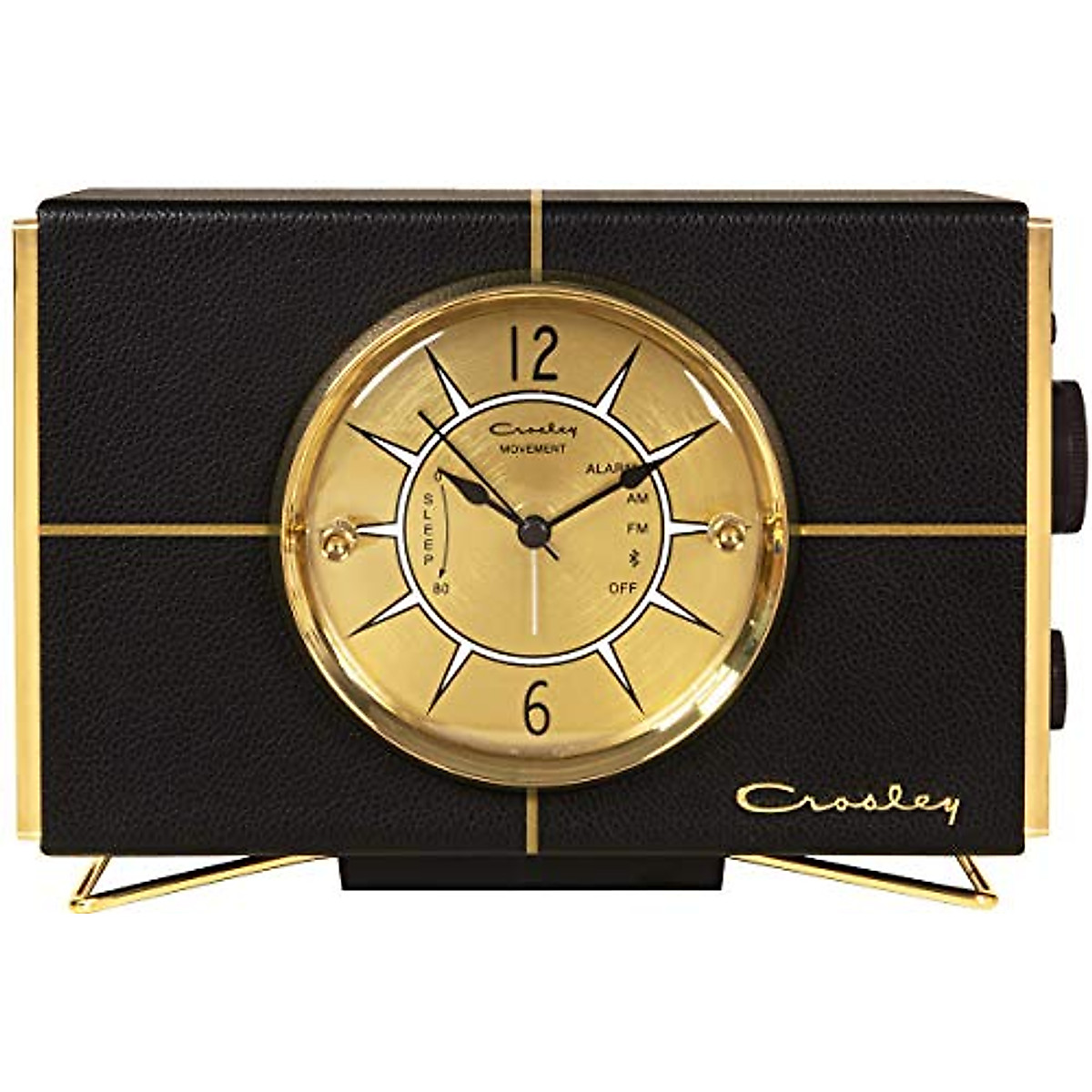 Crosley CR3038A-BK Lewis Retro AM/FM Bluetooth Tabletop Radio, Black