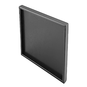 Black Serving Tray, 30cm/11.8in Square Solid Wood Coffee Tea Platter Kitchen Food Serving Trays Dinner Restaurant Decorative Platter for Snack Breakfast Dinner BBQ Party