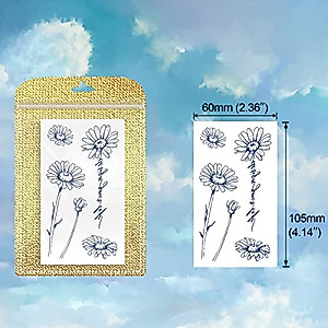ANIUVOT Small Semi Permanent Tattoos Flower & Space for Women Teen Girls 10 Sheets, Plant-Based Ink, Realistic Temporary Tattoos Sun Moon Stars, Dandelion, Clover, Long Lasting for 1~2 Weeks