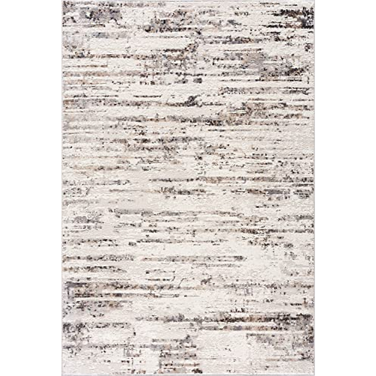 Abani Neutral Beige Rugs 6' x 9' Contemporary Linear Print Bedroom Rug - Modern Brushed Design No-Shedding Premium Area Rug