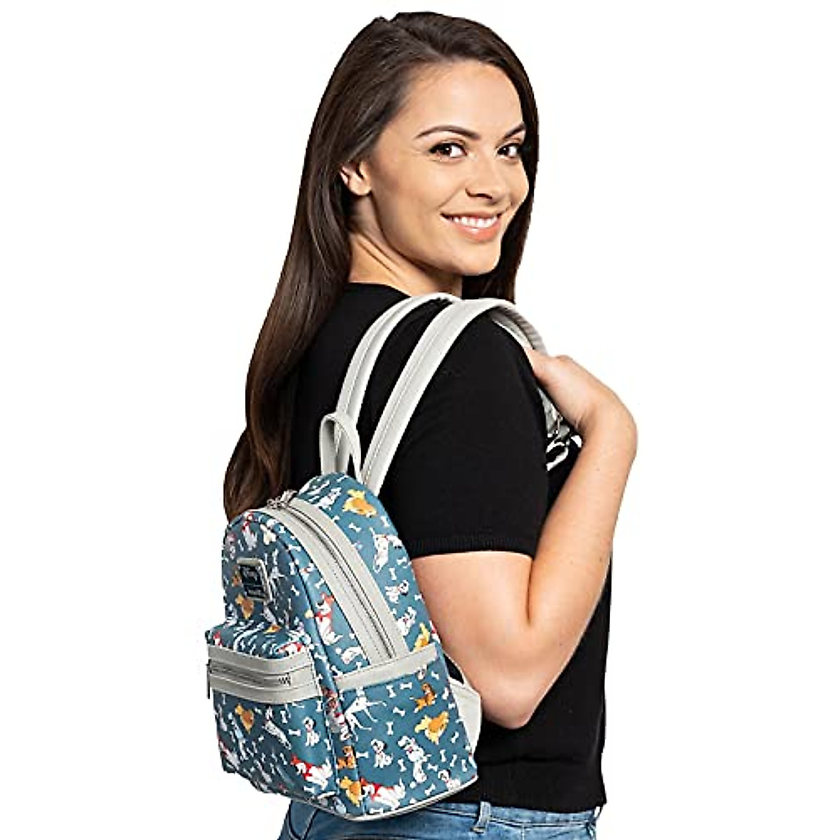 Loungefly Disney Dogs Mini-Backpack Handbag All Over Print Lady Tramp Dalmatians