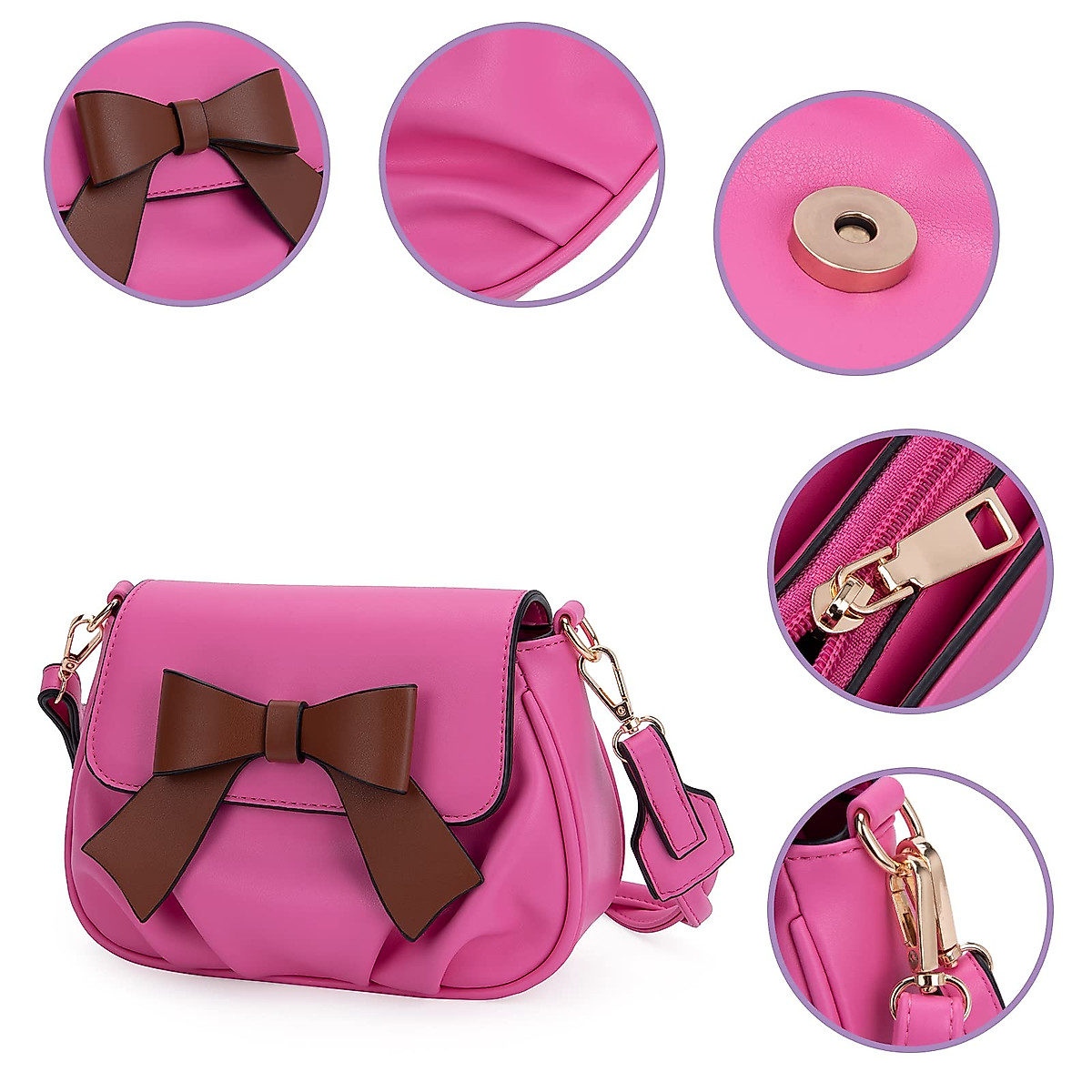 K.EYRE Small Purse for Women Cute Bow Knot Crossbody Shoulder Purses and Handbags -Pink