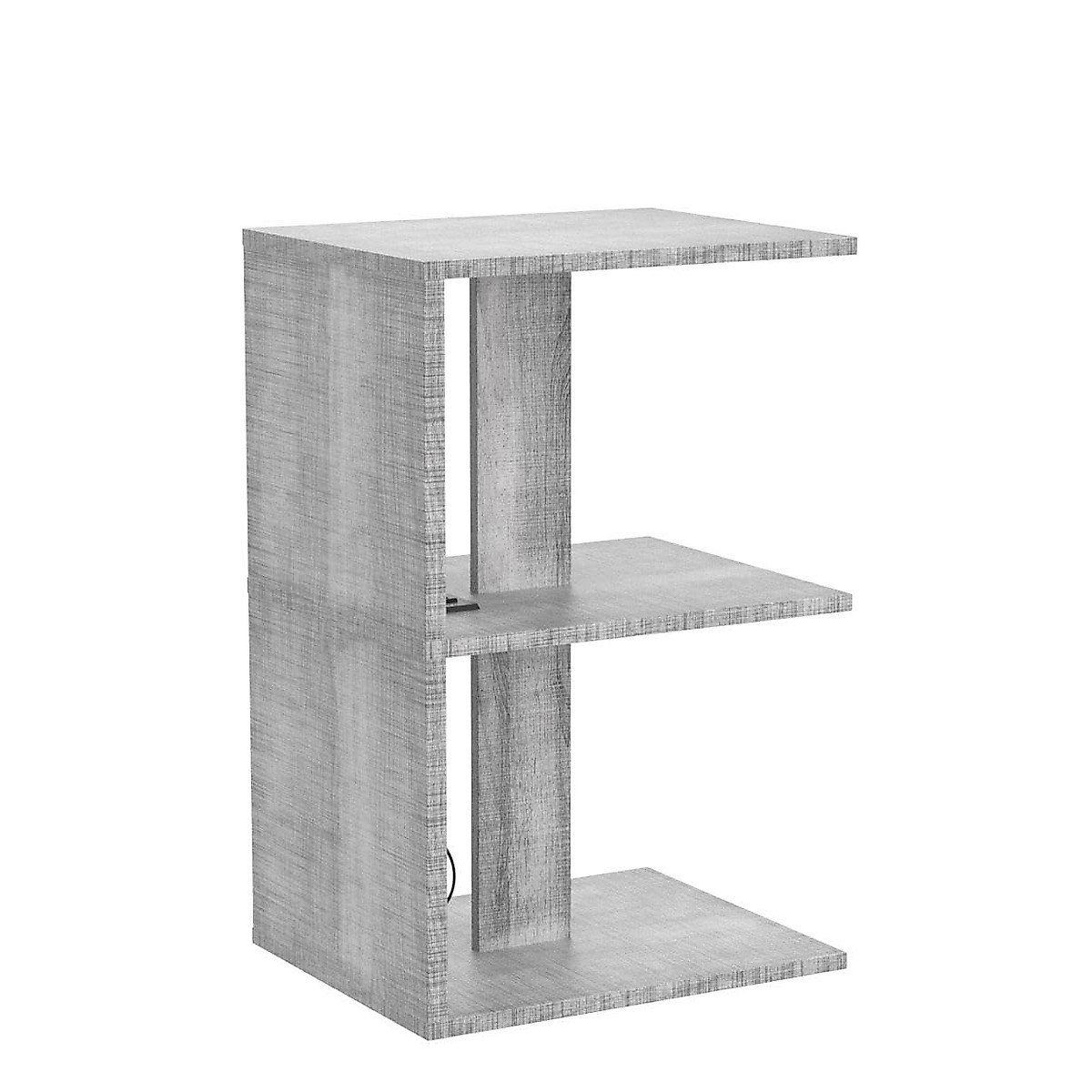 FROMJBEST Nightstand with Charging Station, Narrow End Table Side Table with USB Ports and Outlets for Small Spaces, 3 Tier Nightstand Sofa Bedside Tables with Pulleys for Living Room, Bedroom (Grey)