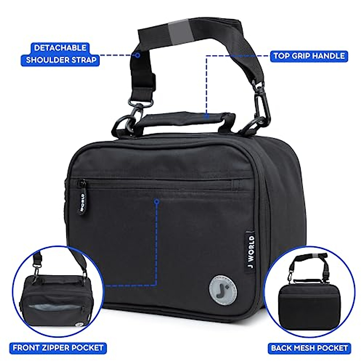 J World New York Cody Lunch Bag, Black, One Size