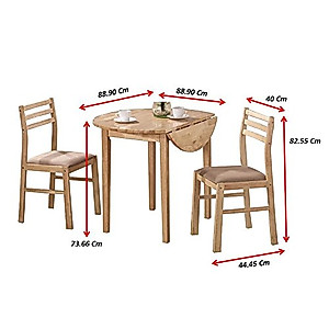 Coaster 3-Piece Dining Set with Drop Leaf Beige and Natural