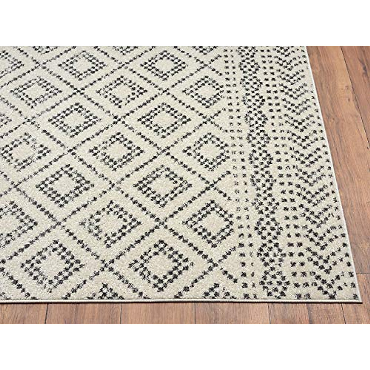 Abani Rustic Grey & Ivory Classic Area Rug, Moroccan Design Medallion Symmetrical 6' x 9' Living Room Carpet Rugs