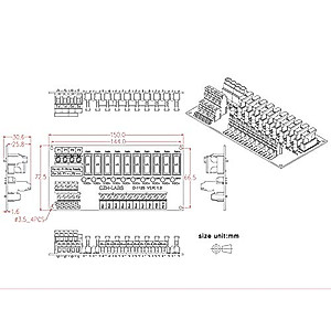 Electronics-Salon Panel Mount 10 Position Power Distribution Fuse Module Board, for AC/DC 5~32V