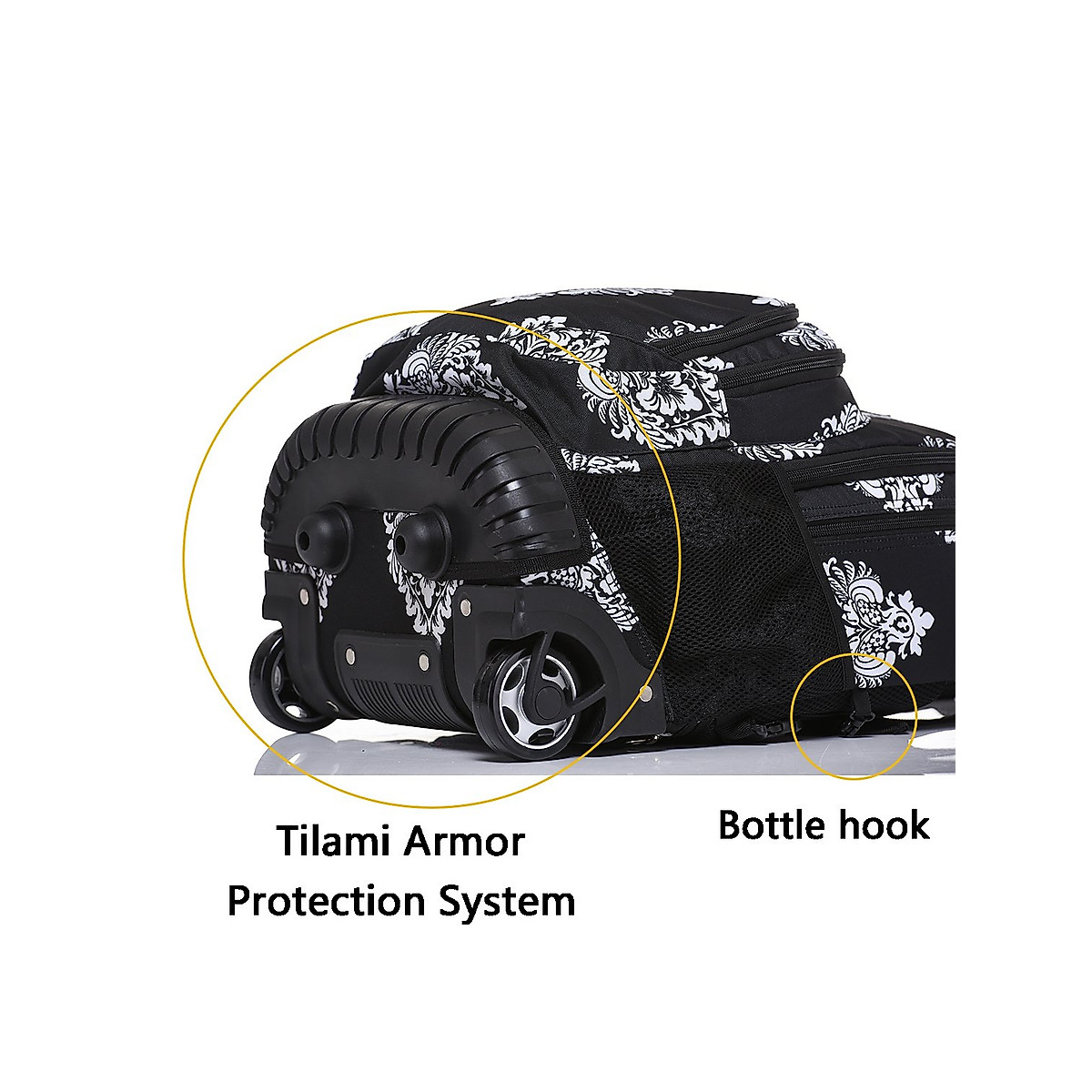 Tilami Rolling Backpack 18 inch Boys and Girls Laptop Backpack, Totem