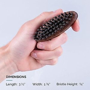 ZEUS Pocket Beard & Mustache Brush for Men, Travel Size Beard Brush, Firm Boar Bristles (Made in Germany) N91