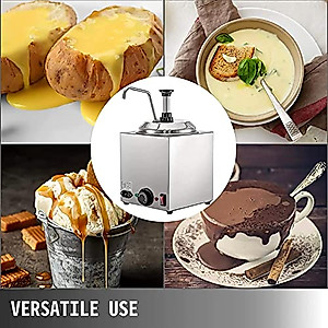 ANSNAL Cheese Dispenser with Heated Pump,2.5L Commercial Hot Fudge Warmer,800W Stainless Steel Sauce Warmer Pump Dispenser,for Hot Fudge Cheese Caramel,Temperature Control 30℃-110℃