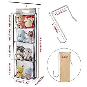 Qozary Handbag Purse Organizer for Closet, Handbag Purse Storage Organizer Bag with Zipper, Clear Hanging Closet Organizer for Handbag, Easy Access Dust Bags for Handbags, Purse, Toiletry Items, Large Cup Bra, Hats