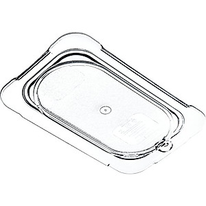Carlisle FoodService Products Storplus 1/9 Size Universal Flat Food Pan Lid for Catering, Buffets, Restaurants, Polycarbonate, Clear