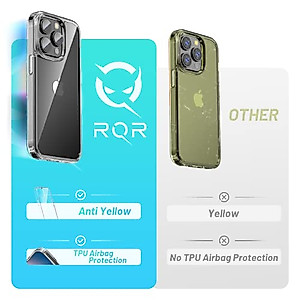 RQR Clear Armor for iPhone 12 Case & iPhone 12 Pro Case, [Anti-Yellowing] Protective Shockproof Phone Case [Certified Military Protection] Slim Hard Cover 6.1 inch