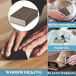 8Pcs 150 Grit Sanding Blocks, Jamiikury Fine Sanding Sponge Washable and Reusable, Wet Dry Sandpaper Sponge for Wood Metal FurniturePaint and Drywall