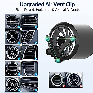 OFFCURVE Car Air Vent Phone Holder, Car Vent Cell Phone Mount Upgraded Metal Clip Car Hands Free Universal Cradle Vehicle Car Phone Holder Mount for iPhone 14 13 12 11 Android, Black