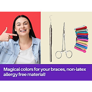 Dental Braces Color Changing Kit, Orthodontic Ties Changing kit, Change The Color of Your Braces Yourself in Minutes Ligas para Brackets Ortodoncia