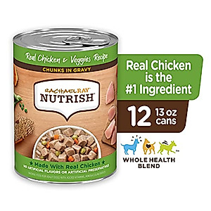 Rachael Ray Nutrish Chunks in Gravy Wet Dog Food Real Chicken & Veggies Recipe, 13 Ounce (Pack of 12)