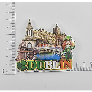 3D Dublin Ireland Fridge Magnet Travel Souvenir Refrigerator Magnetic Sticker Hand Painted Craft Collection