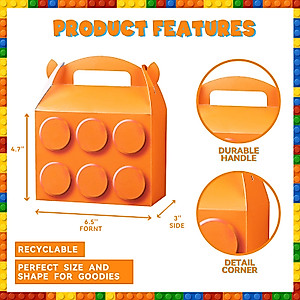 DMIGHT Party Favor Boxes Theme Birthday Goodie Boxes Candy Gift Bags Barnyard Candy Treat Boxes for Kids Baby Shower Birthday Party Supplies (Building Block)