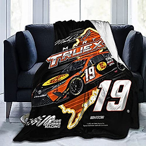 Martin Truex Jr 19 All Season Fleece Blanket Throw Ultra Soft Flannel Blanket Digital Printed Premium Fluffy Microfiber Fleece