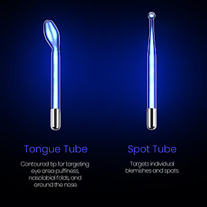 4-Piece Fusion Wand Acessory Set for Nuderma Wands - NuDerma NOT Included - Neon & Argon Fusion Glass applicators for Nuderma – High Frequency Upgraded Fusion Wand Set Compatible with Nuderma Systems