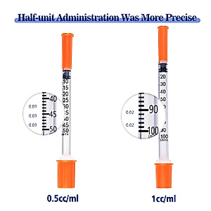 1mL 30G 1/2 Inch Syringe - 1cc 30 Gauge 12.7mm, Individually Wrapped, Pack of 25