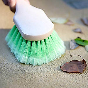 CARCAREZ Green Soft Car Wheel Cleaner Brush with Short Handle for Auto Vehicle Truck Motorcycle Tire Cleaning