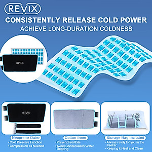 REVIX XL Knee Ice Pack Wrap Around Entire Knee After Surgery for Arthritis, Knee Brace with Ice Packs Inserts for Knee Replacement, Ice Knee Wrap with Cold Compression Pain Relief for Joint Injuries