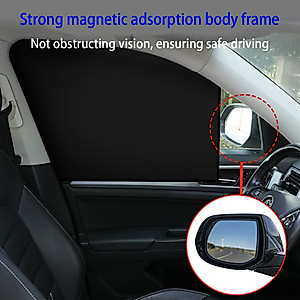2PCS Car Side Window Sun Shades, Magnetic Sunshades for Car Windows, Front Seat Window Sunshades Privacy Curtains, Front Side Window Sun Shade Blocks Sun, Universal for Car SUV Truck