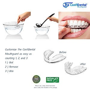 The ConfiDental Mouth Guard for Grinding Teeth at Night - Model for Small Mouth Pack of 6 Moldable Dental Night Guards for Teeth Grinding and Clenching Teeth Grinding Mouth Guard for Sleep