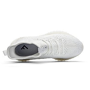 EFOBIH Walking Shoes for Men Breathable Mesh Comfort Athletic Work Gym Slip on Running Tennis Sneakers White US 8