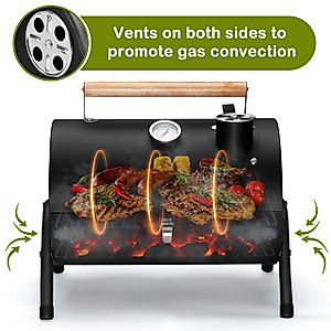 Portable Charcoal Grill Set of 12, Leonyo Tabletop Charcoal Grills, Compact Small BBQ Grill with Griddle Accessories for Outdoor Camping, Patio, Backyard, Beach, RV Traveling