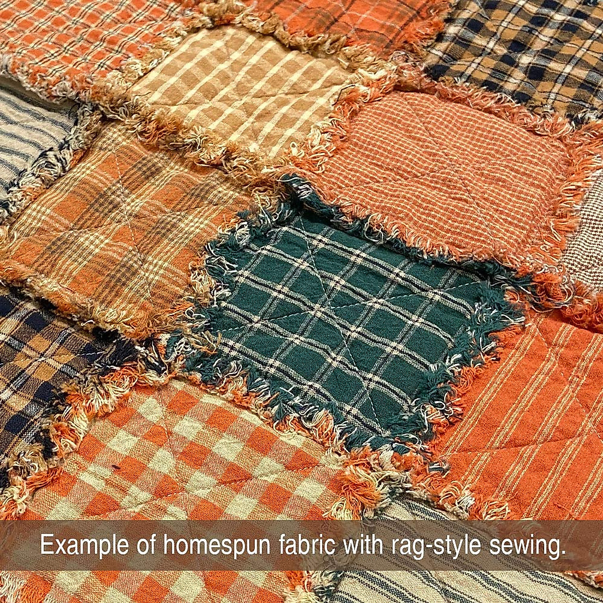 Pumpkin Spice 6 Autumn Homespun Cotton Plaid Fabric by JCS - Sold by The Yard
