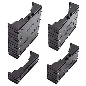 SDTC Tech 8-Pack 3.7V 18650 Battery Holder with Soldering Pins 1/2/3/4 Slot Black Plastic Battery Case Kit for DIY Parallel or Series Circuit PCB Projects(2 Per Size)