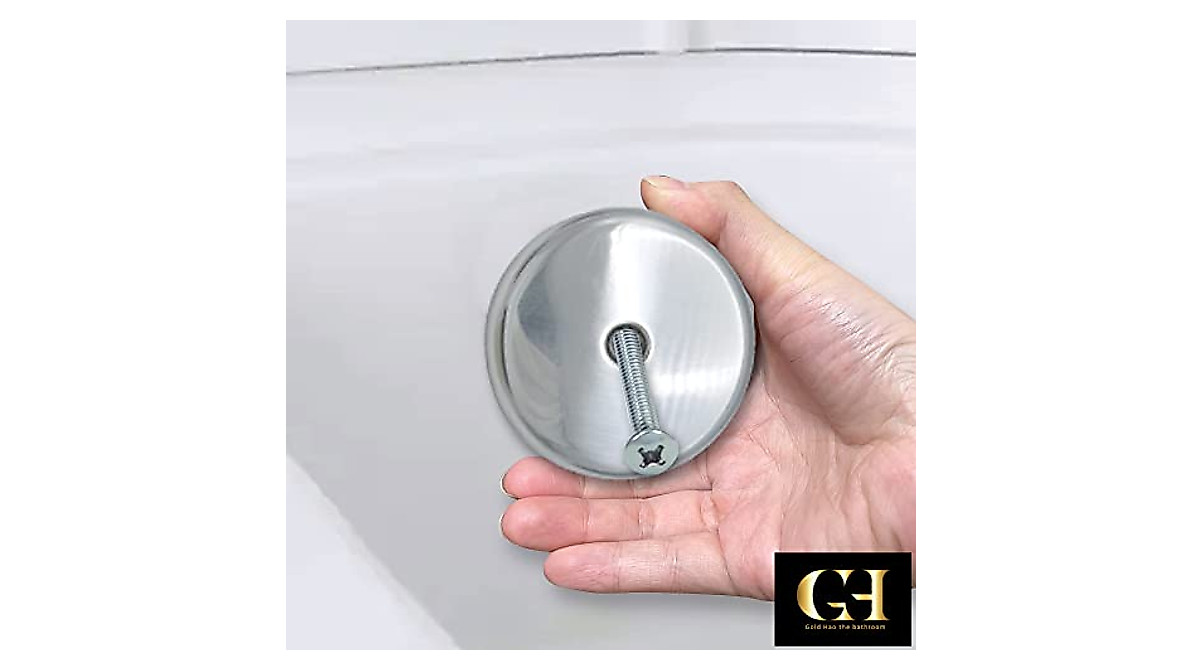 Modern Chrome Bathtub Overflow Drain Plate - Easy Install