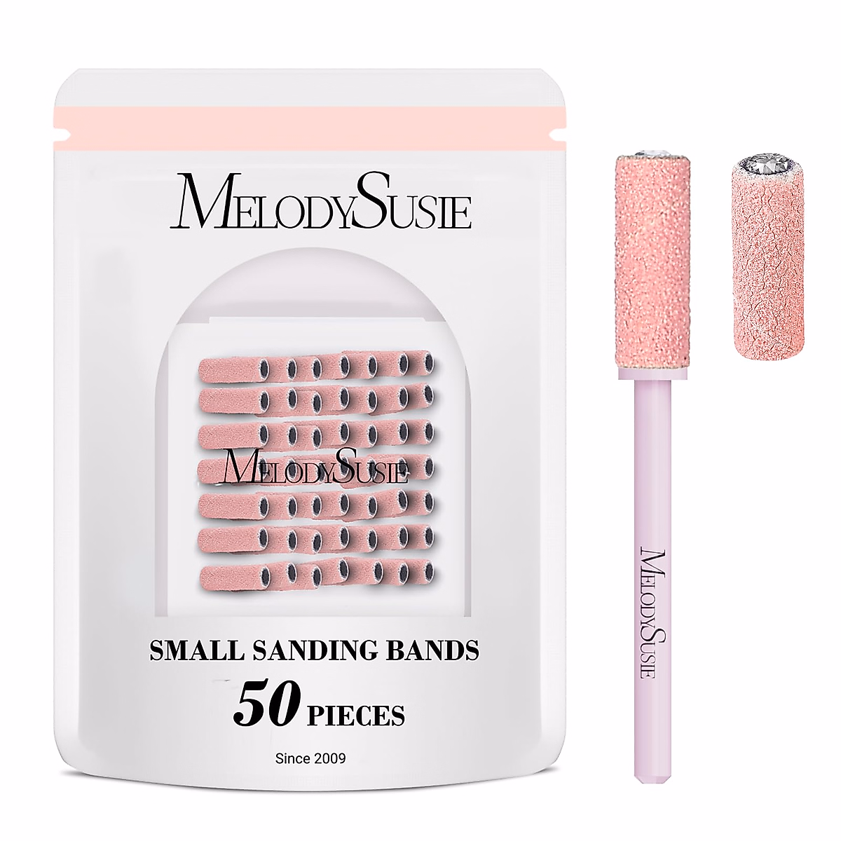 MelodySusie 50 Pcs Nail Drill Bits Small Sanding Bands with 3.1mm ...