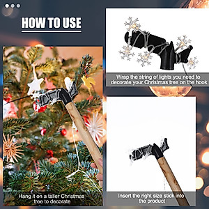 Amyhill 4 Pcs Multi Purpose Plastic Utility Hook Screw on Extension Pole Attachments Handy Twist Pole Hook with Standard Threading for Hanging Bird Feeders Broom Handles Christmas Tree Lights