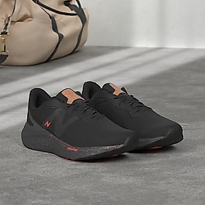 New Balance Men's Fresh Foam Arishi V4 Running Shoe, Black/Magnet/Electric Red, 14