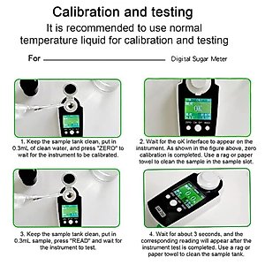 MiBoce 0-95% Handheld Brix Refractometer, Portable Digital Refractometer, with LCD Back-Light Screen, Temperature Compensation, Accuracy ±0.2%, 3s Fast Measurement, for Beverage, Fruit Juice