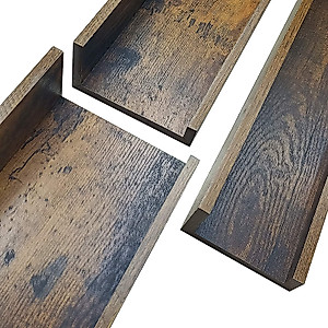 Giftgarden 36 Inch Large Floating Shelves for Wall Set of 3, Rustic Picture Ledge Wall Shelf for Bedroom Kitchen Bathroom Living Room Nursery Display, 3 Different Sizes