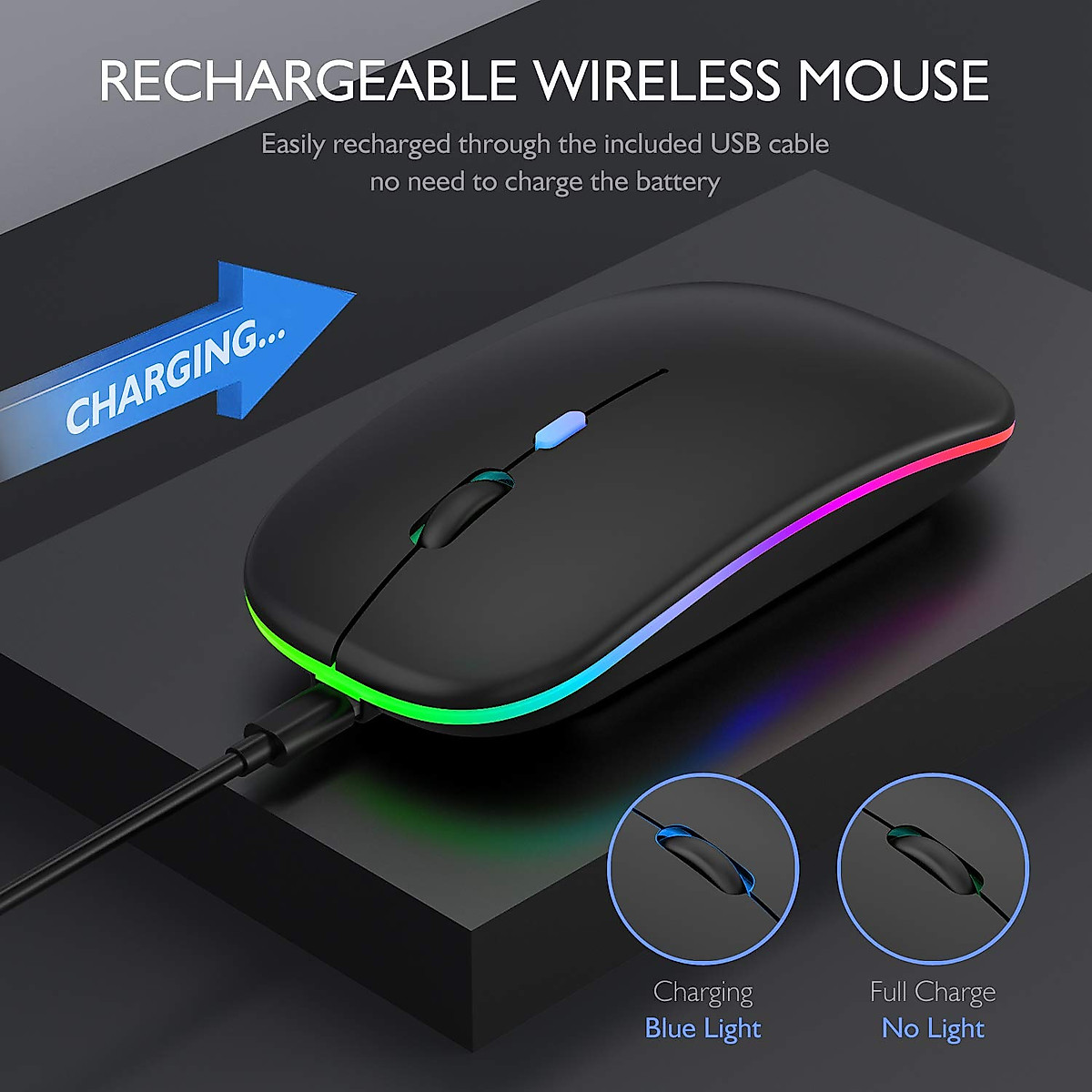 Neises Bluetooth Mouse for ipad,Bluetooth Mouse for MacBook Air/Mac/MacBook Pro/Mini/ipad Pro/iMac/Laptop,Rechargeable Wireless Mouse for MacBook Air/MacBook pro Chromebook Laptop PC